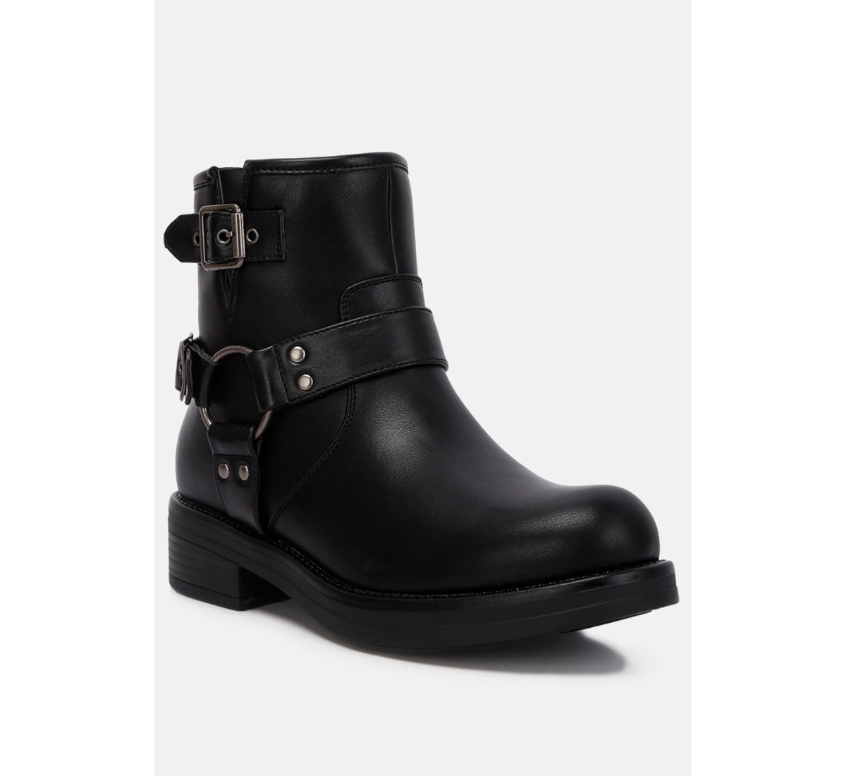 Click here for Allux Brushed Faux Leather Pin Buckle Boots Women... prices