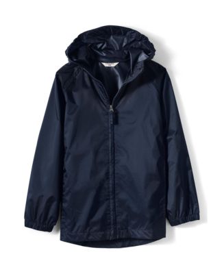 Lands' End Girls School Uniform Packable Rain Jacket - Macy's