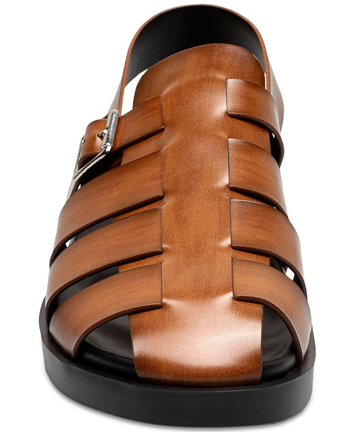 Stacy Adams Men's Montego Slingback Faux-Leather Buckle Sandals - Macy's