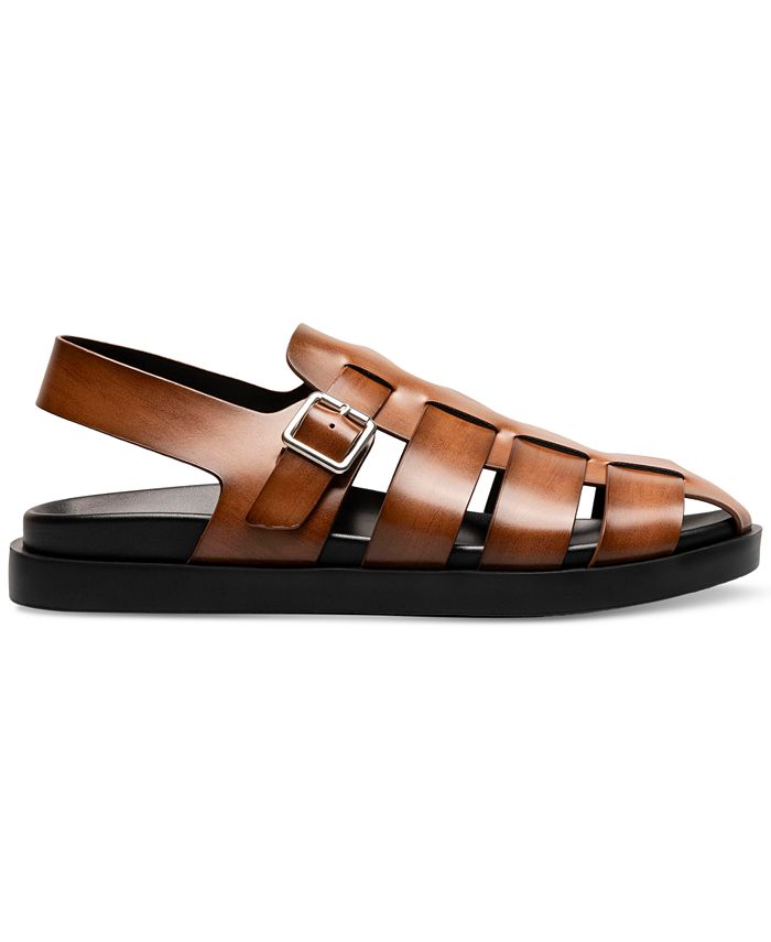 Stacy Adams Men's Montego Slingback Faux-Leather Buckle Sandals - Macy's