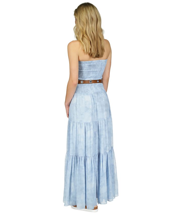 Michael Kors Michael Kors Women's Sunbleached Smocked Maxi Dress - Macy's