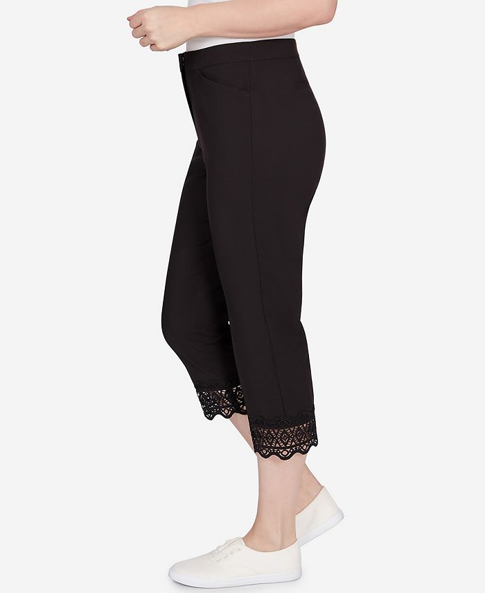Ruby Rd. Petite Mid Rise Pull On Stretch Lace Hem Capri - Macy's