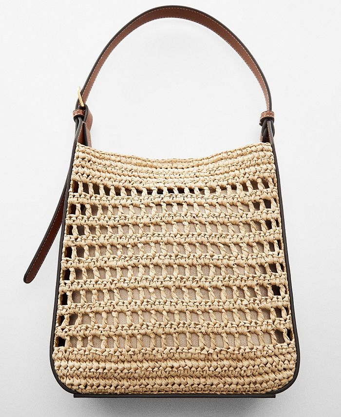 MANGO Women's Natural Fiber Sack Bag - Macy's