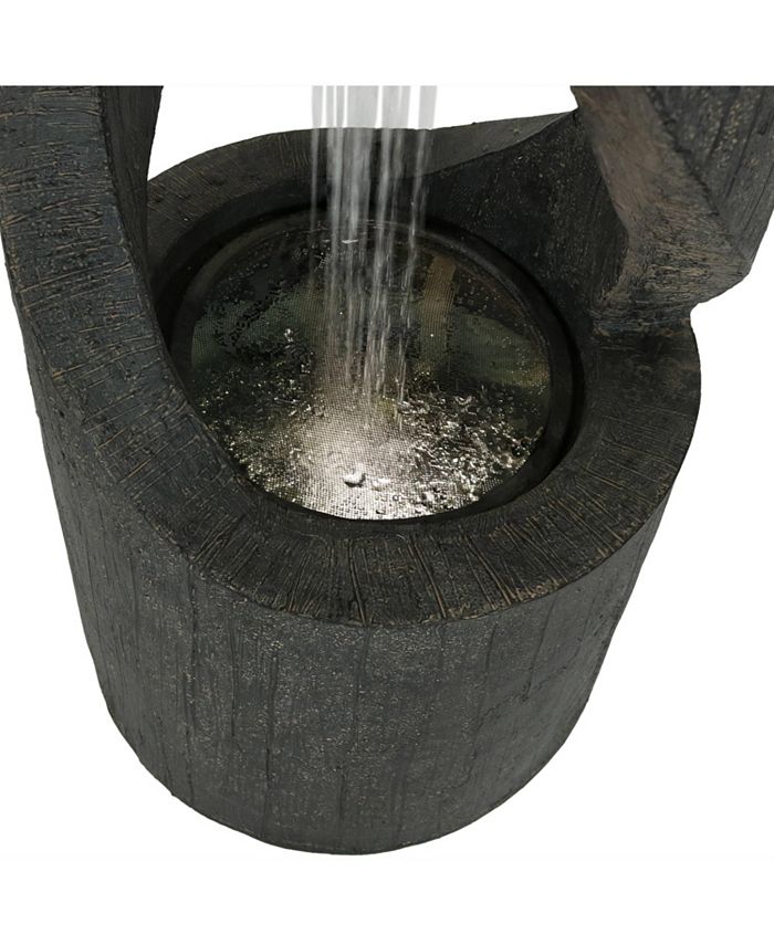 Sunnydaze Decor Contemporary Double Helix Water Fountain with LED ...