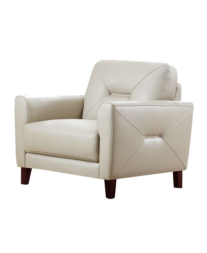 Hydeline Mavis 34" Top Grain Leather Chair - Macy's