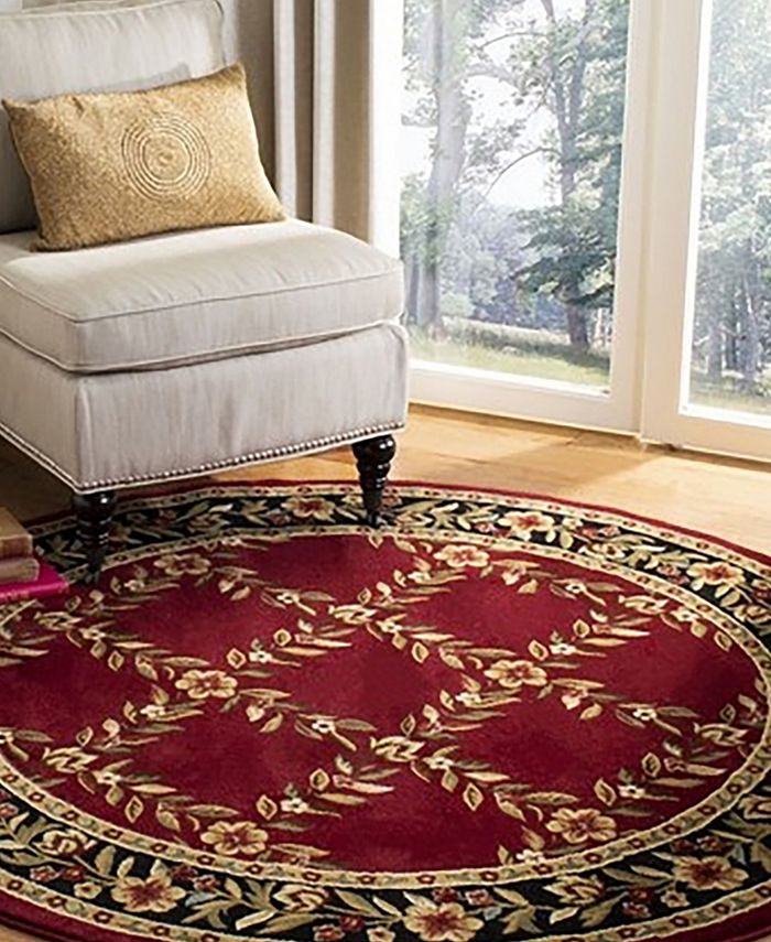 Safavieh Lyndhurst LNH557 Red and Black 5'3" x 5'3" Round Area Rug - Macy's