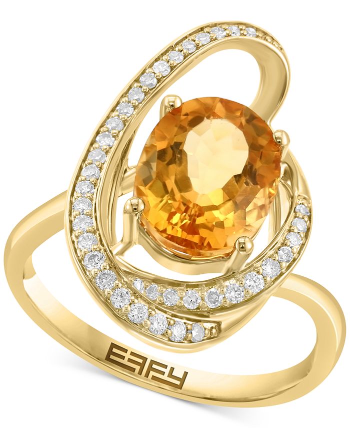 EFFY Collection EFFY® Citrine (3-1/10 ct. t.w.) & Diamond (1/5 ct. t.w ...
