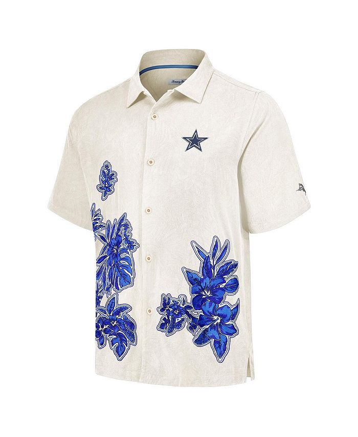 Tommy Bahama Men's Cream Dallas Cowboys Hibiscus Camp Button-Up Shirt ...