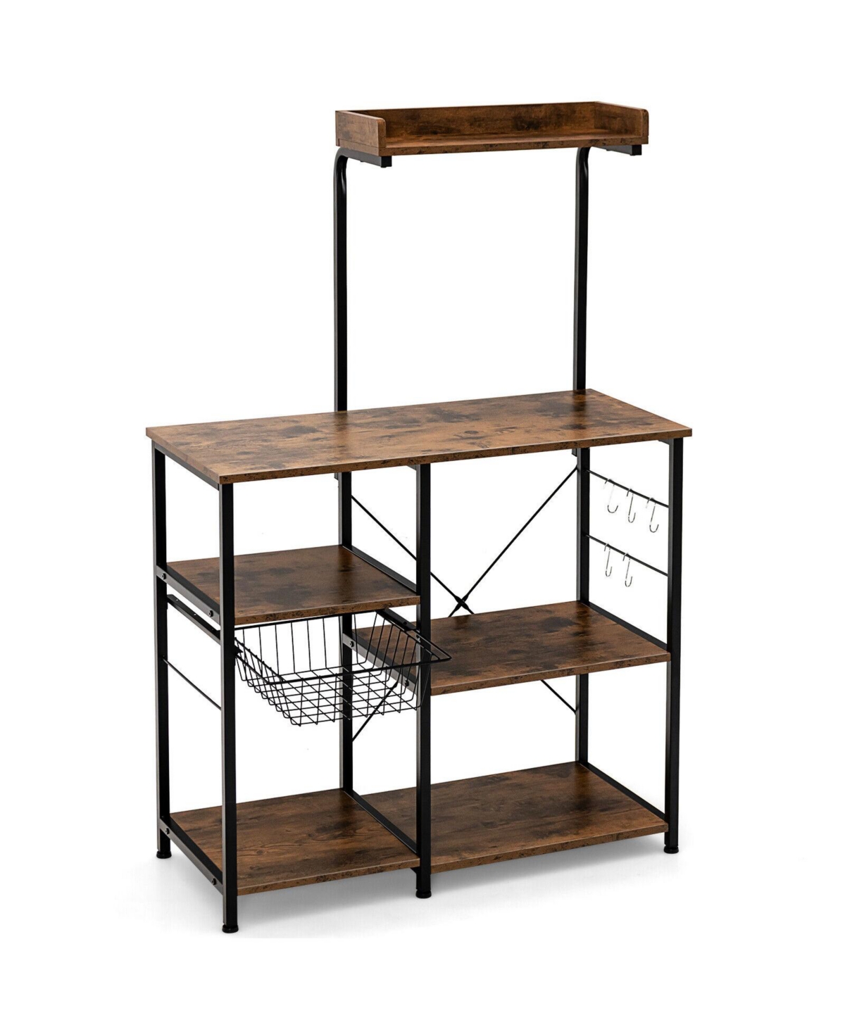 Click here for Slickblue 4-tier Kitchen Bakers Rack with Basket a... prices