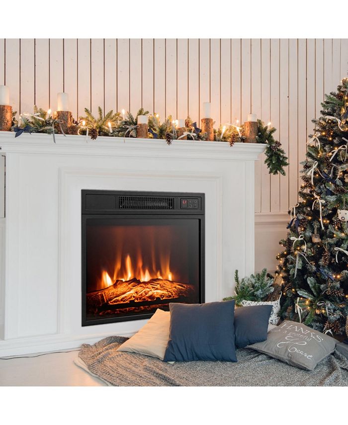 Slickblue 18 Inch Electric Fireplace Inserted with Adjustable LED Flame ...