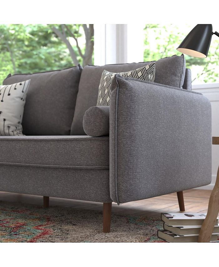EMMA+OLIVER Carthage Upholstered Mid-Century Modern Pocket Spring Sofa ...
