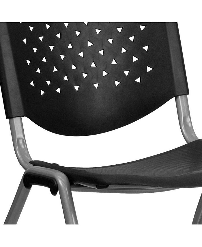 EMMA+OLIVER Home And Office Plastic Stack Chair With Perforated Back ...