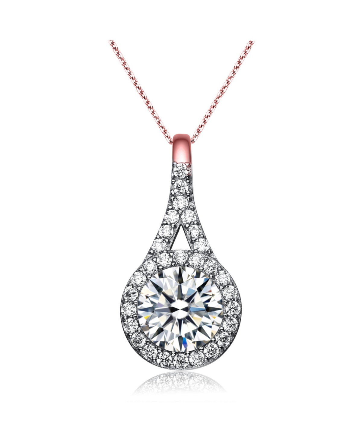 Click here for Sterling Silver with Haloed Clear Round Cubic Zirc... prices
