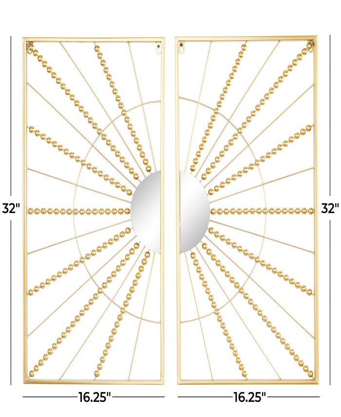 CosmoLiving by Cosmopolitan Gold Metal Half Moon Mirror Geometric Wall ...