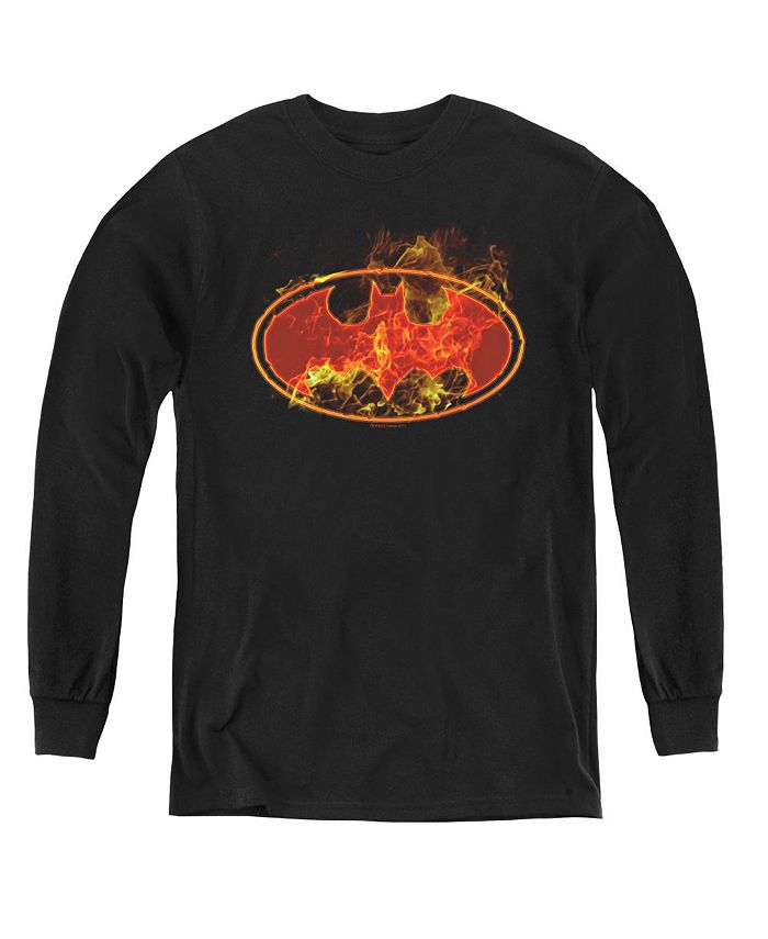 Batman Boys Youth Flames Logo Long Sleeve Sweatshirts - Macy's