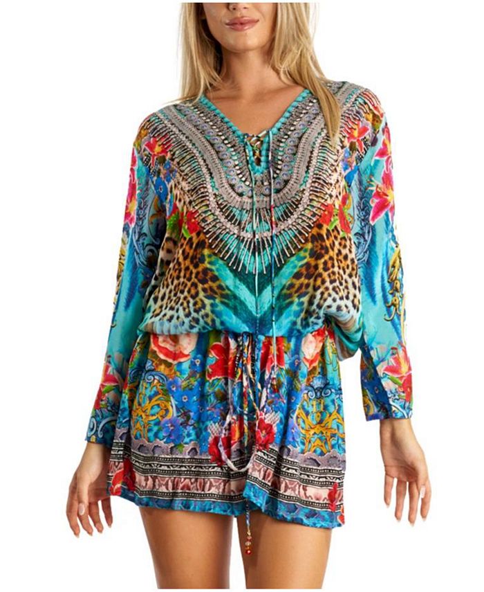 La Moda Clothing Women's Drawstring Elasic Waist Short Dress - Macy's