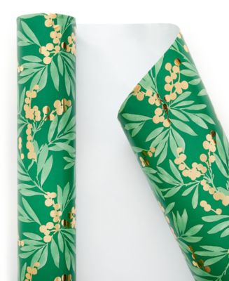 Holiday Lane Green & Red Mistletoe Wrapping Paper, Created for Macy's ...