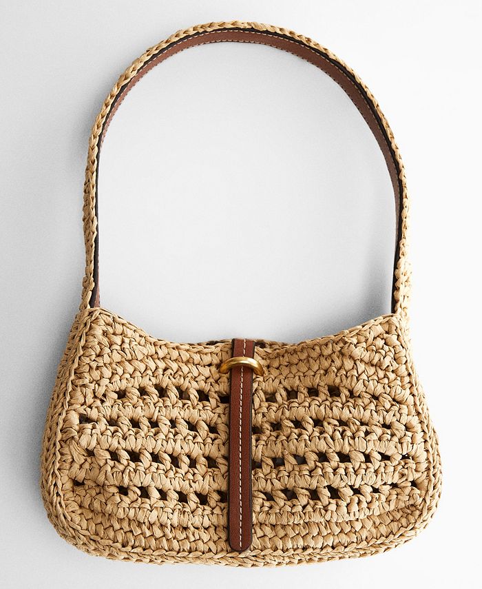 MANGO Women's Natural Fiber Shoulder Bag - Macy's