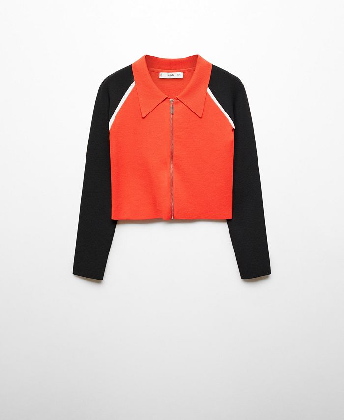 MANGO Women's Zipper Crop Cardigan - Macy's