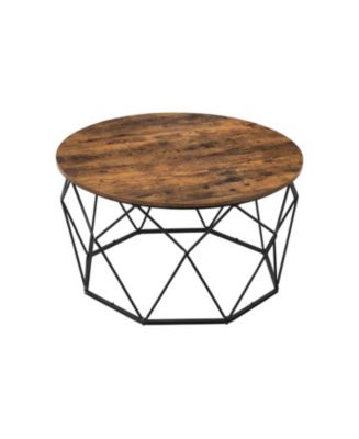 Slickblue Round Coffee Table for Living Room, Cage Cocktail Table with ...