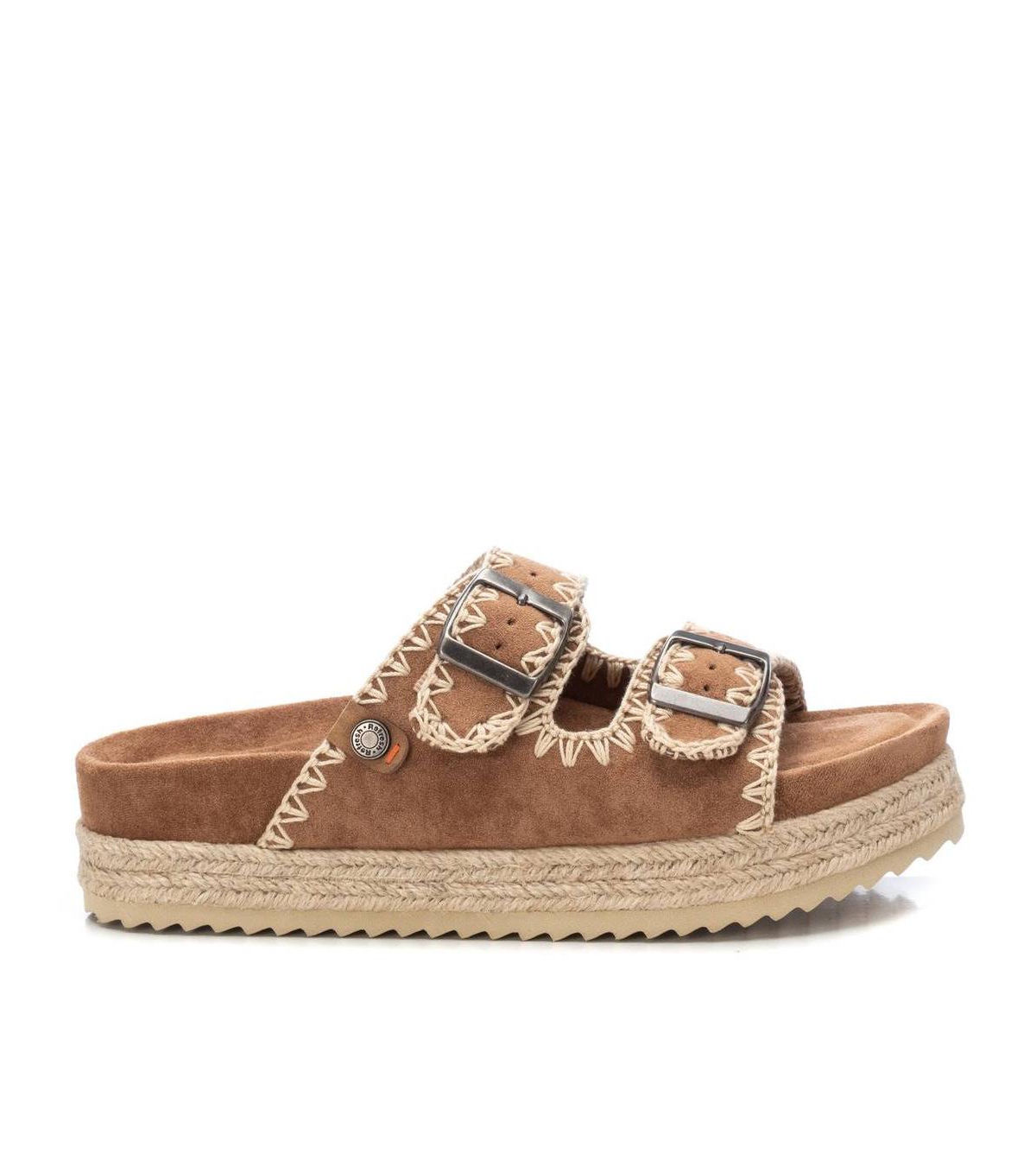 Click here for Womens Suede Flat Sandals By Xti - Camel prices