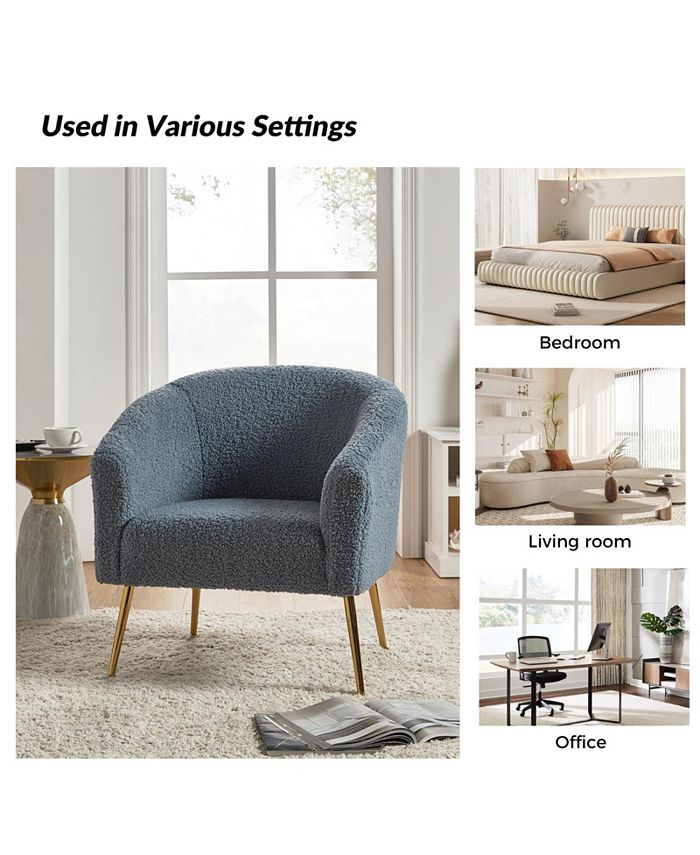 Hulala Home Connor Contemporary Polyester Accent Chair with Metal Legs ...