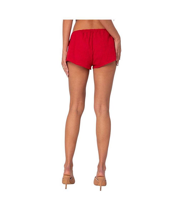 Edikted Women's Cayenne Eyelet Micro Shorts - Macy's