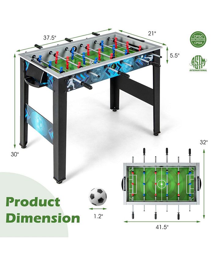 Costway Foosball Table Game Set with 2 Footballs, Smooth Handle, 18 ...