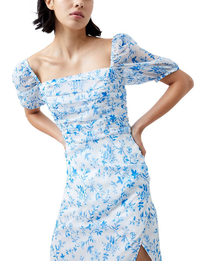 French Connection Women's Catrina Crinkle Ruched Midi Dress - Macy's