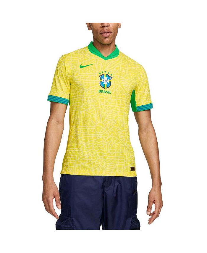 Nike Men's Yellow Brazil National Team 2024 Home Match Authentic Jersey ...