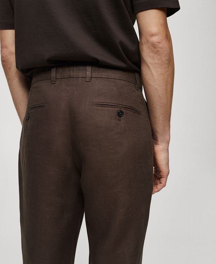 MANGO Men's Slim-Fit 100% Linen Pants - Macy's