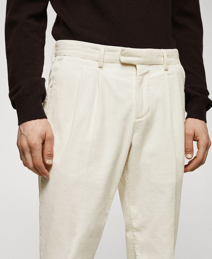 MANGO Men's Pleated Corduroy Pants - Macy's