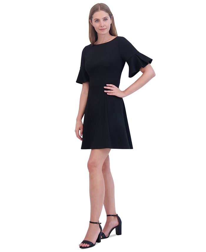 Jessica Howard Petite Elbow-Sleeve Fit & Flare Dress - Macy's
