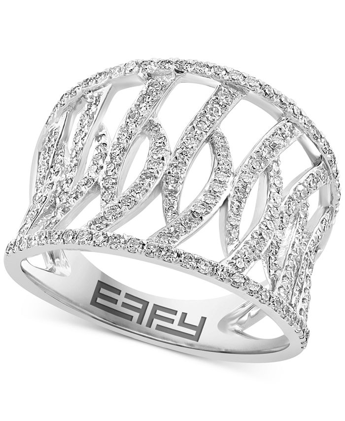 EFFY Collection Diamond Openwork Curved Ladder Ring (3/4 ct. t.w.) in ...