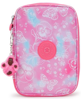 Kipling 100 Pens Aqua Flowers Zippered Pen Case - Macy's