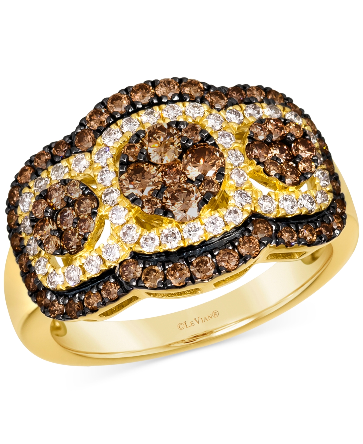 Click here for Le Vian Nude Diamond & Chocolate Diamond Halo Clus... prices