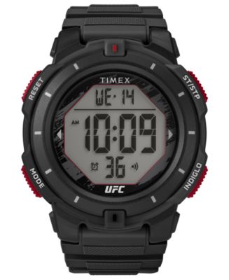 Timex Men's UFC Rumble Digital Black Polyurethane Strap 50mm Round ...