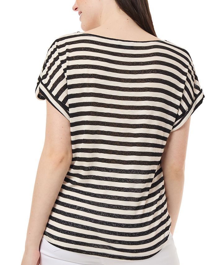 Jones New York Women's Sedona Striped Drop-Shoulder - Macy's