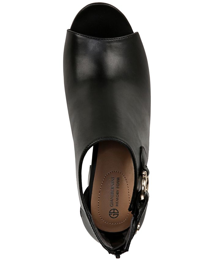 Giani Bernini Women's Ariianna Memory Foam Peep Toe Block Heel Shooties ...