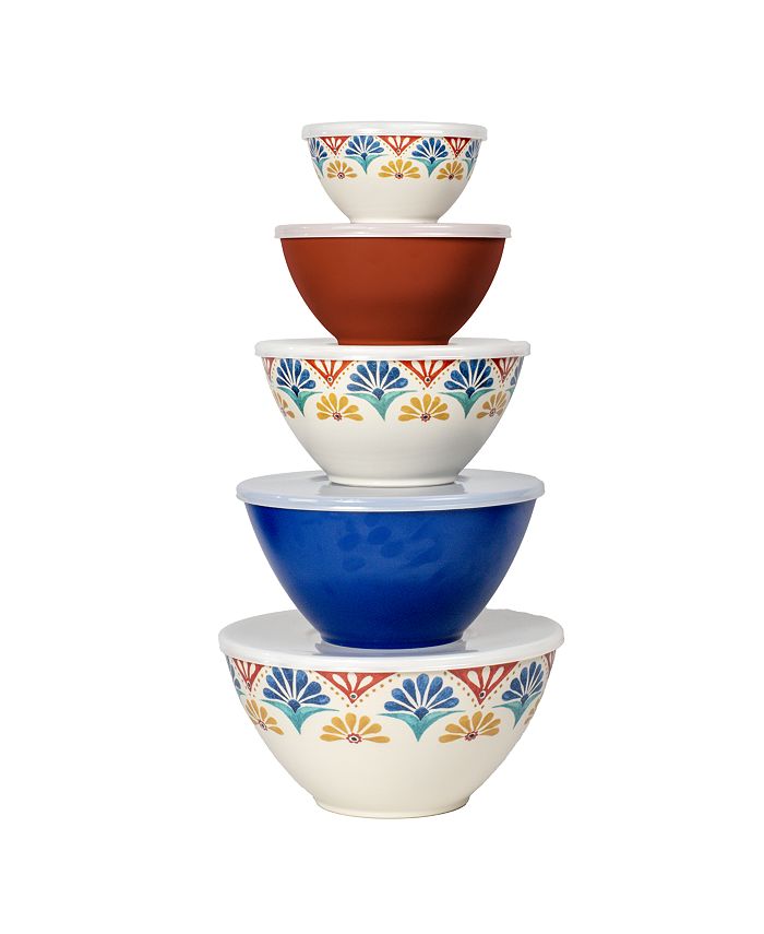 TarHong Rio Medallion Mixing Bowls with Lids, Set of 5 - Macy's