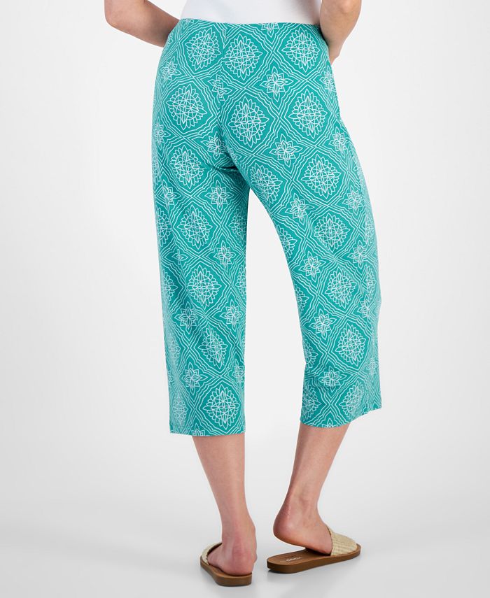 JM Collection Petite Printed Pull-On Capri Pants, Created for Macy's ...