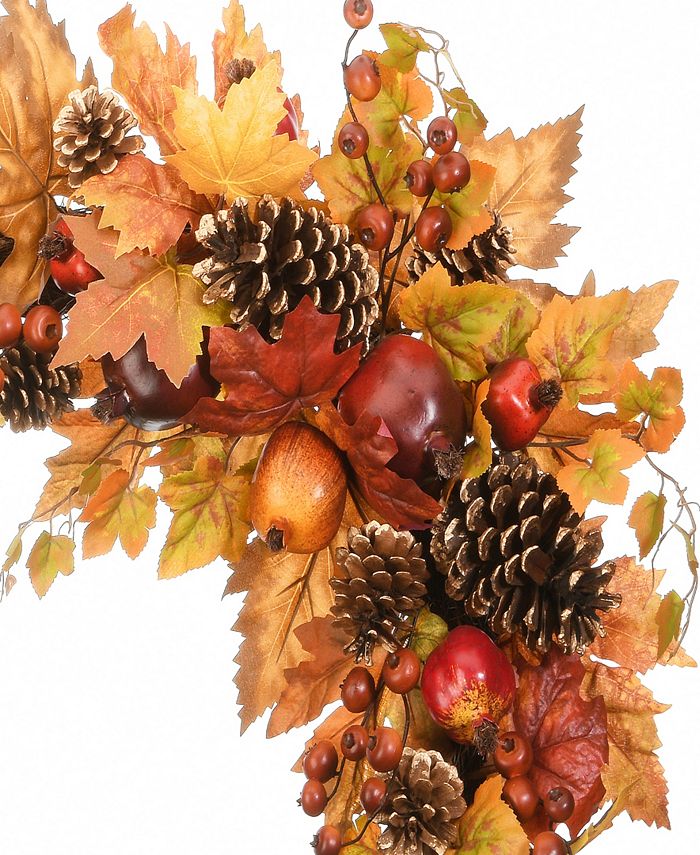 National Tree Company 30" Harvest Maple Leaves Corner Swags, Set of 2 ...
