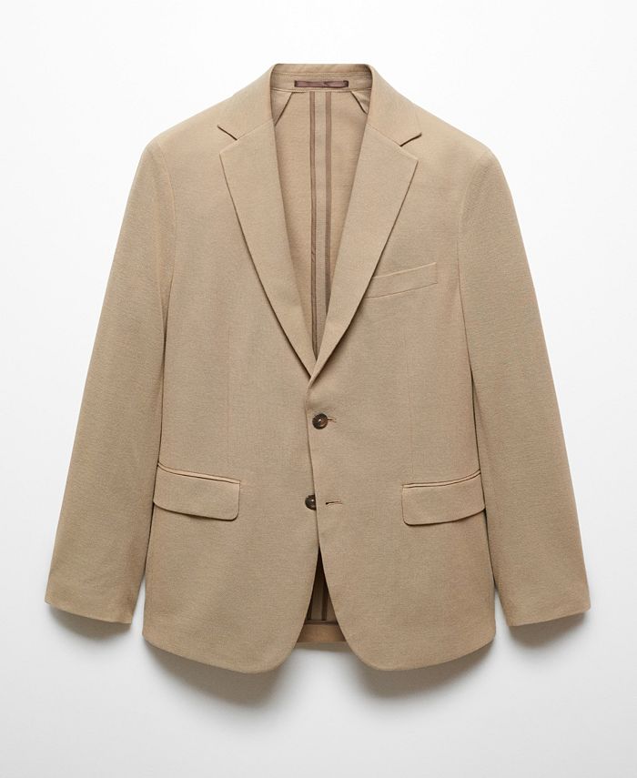 MANGO Men's Structured Slim Fit Cotton Blazer - Macy's