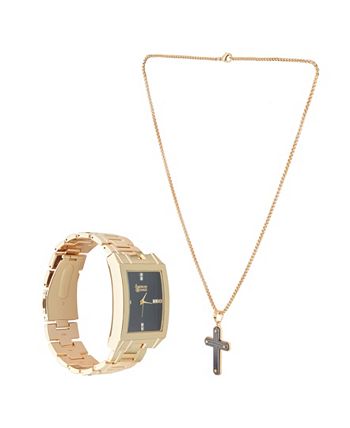 American Exchange Men's Quartz Gold-Tone Alloy Watch 36mm Gift Set - Macy's
