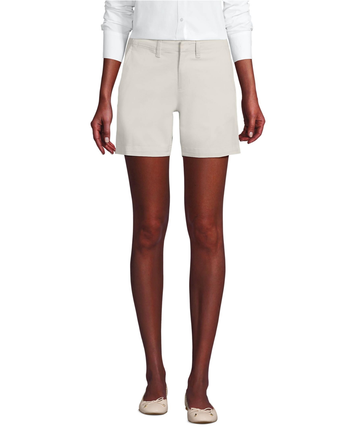 Click here for Lands End Womens Classic 7" Chino Shorts - Li... prices