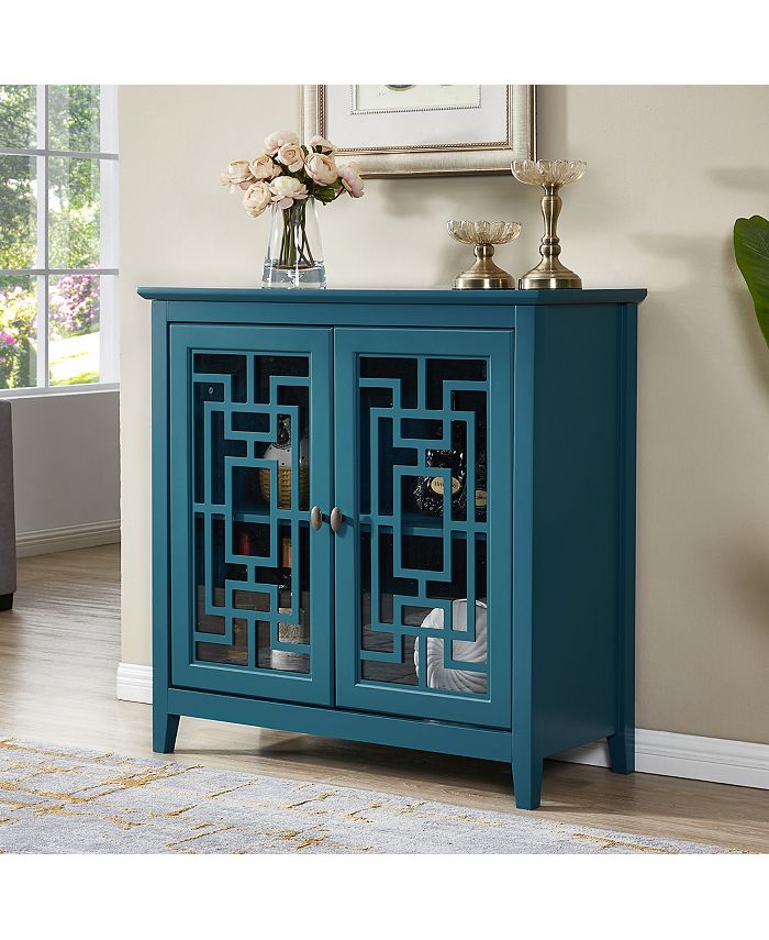 Simplie Fun Storage Cabinet, Buffet Sideboard, Teal Blue - Macy's