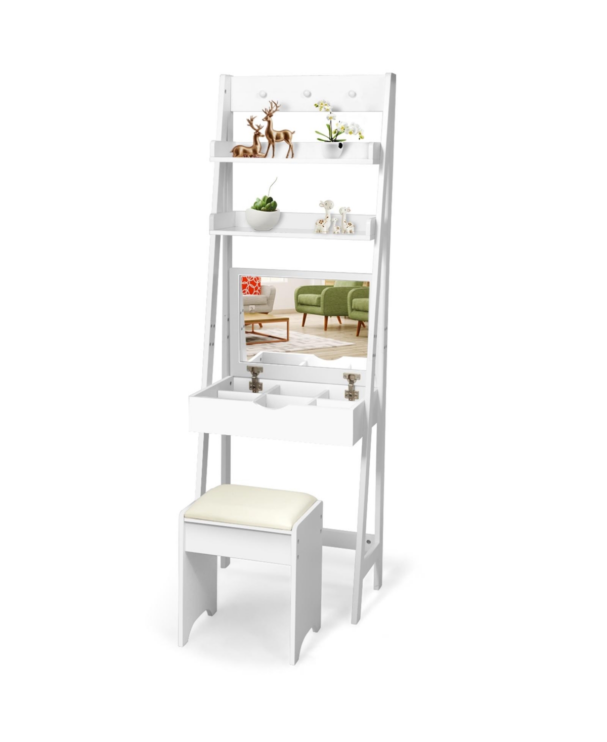 Click here for Sugift 3-in-1 Modern Shelf Vanity Set with Flip To... prices