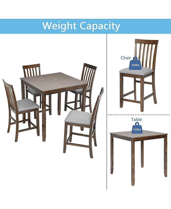 Simplie Fun Wooden Dining Square Table, Kitchen Table For Small Space ...