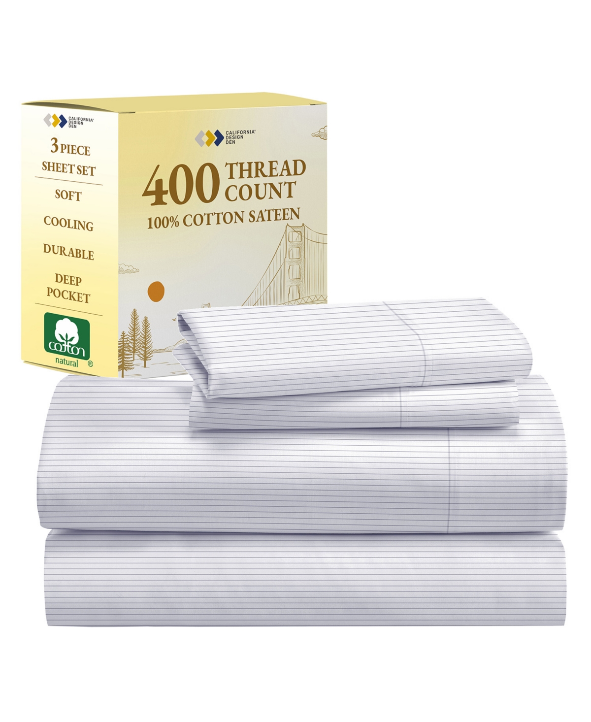 Click here for 400 Thread Count 100 Cotton Printed Sheet Set - Ca... prices