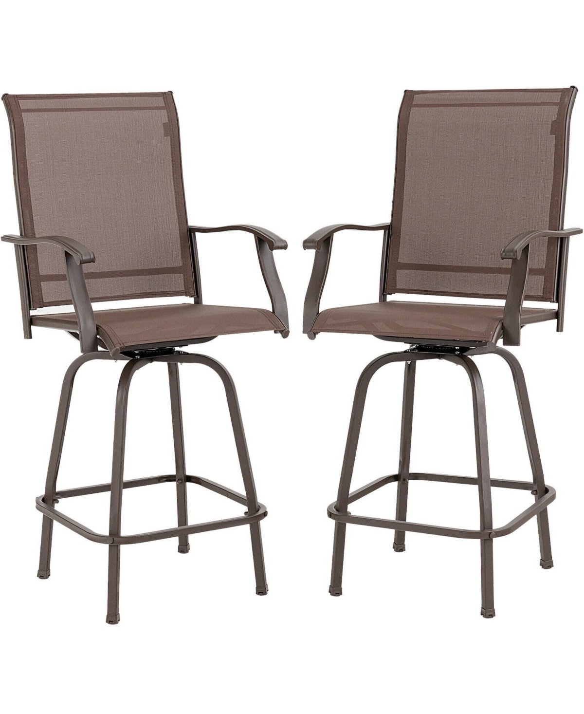 Click here for Sugift 2 Pieces 360 Rotating Bar Stool Set with Ar... prices